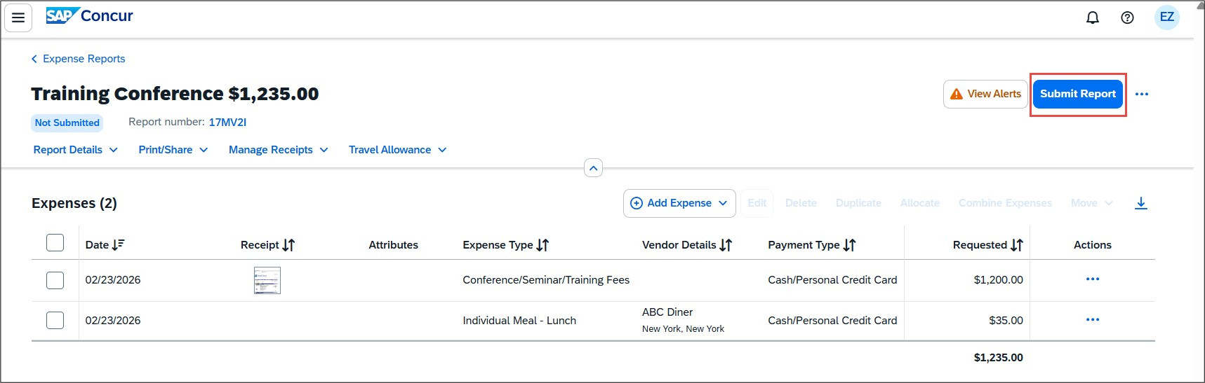 Concur Expense Report Quick Guide | Finance Training